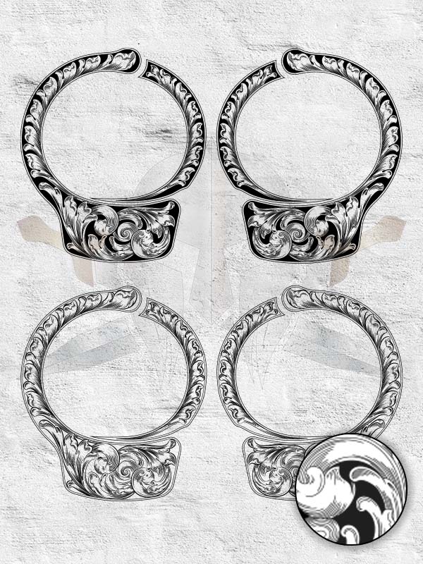 Acanthus Scrollwork Laser Engraving Vector Files- Handcuffs – Arts Of ...